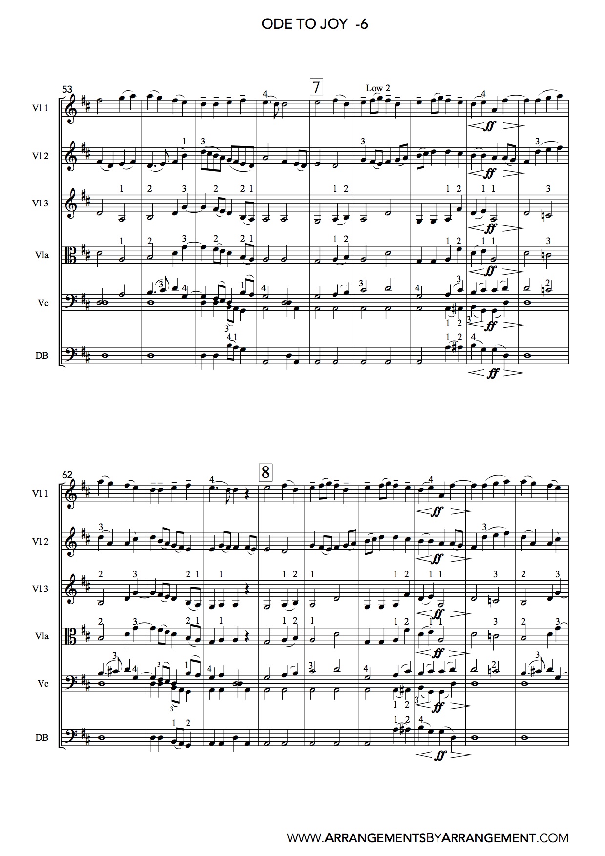 Beethoven Ode To Joy From Symphony 9 Arrangements By Arrangement